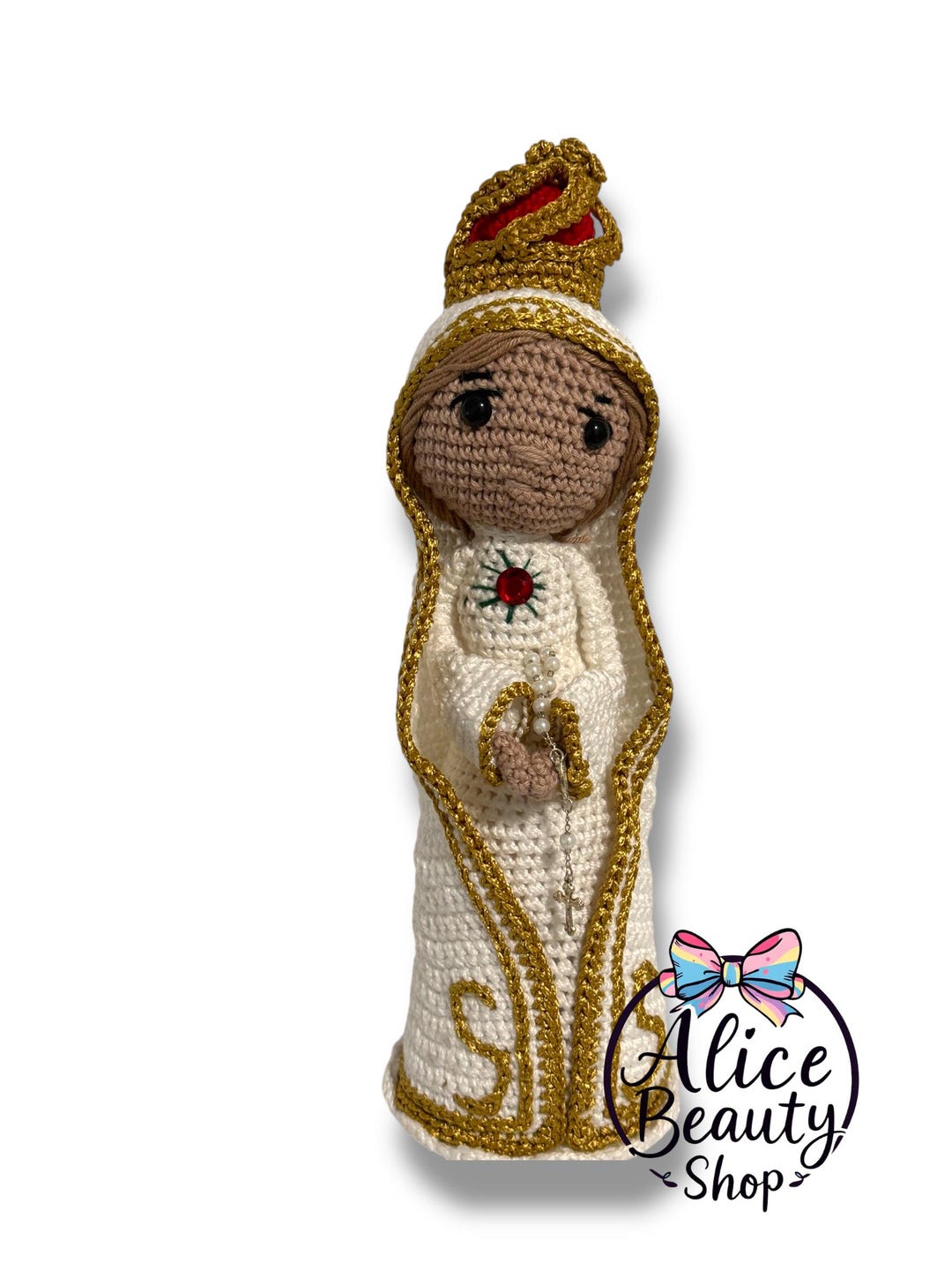 Handmade Crochet Virgen De Fatima/ Gift Our Lady of Fatima/ Religious ...