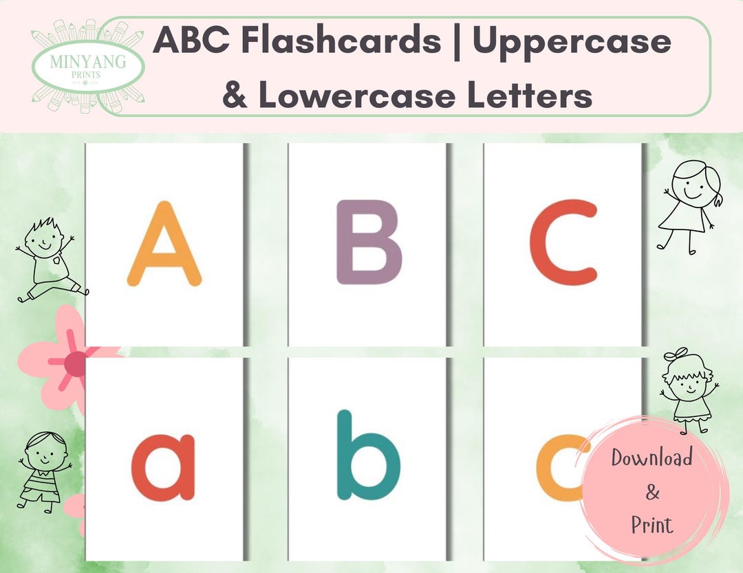 ABC Flashcards | Uppercase & Lowercase Letters | Printable Educational ...