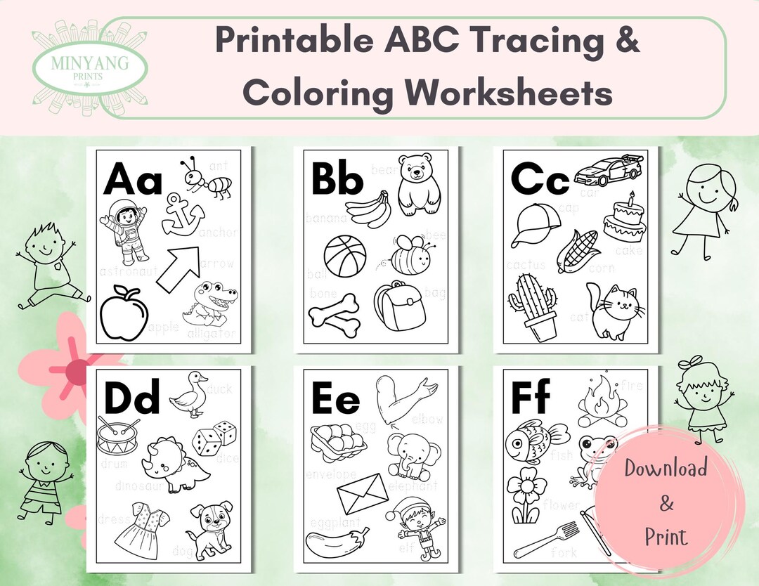 Printable ABC Tracing & Coloring Book – A-Z Alphabet Practice ...