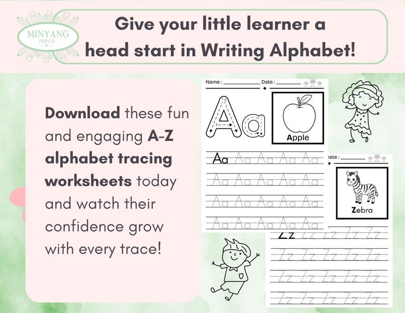 A-Z Letter Tracing Worksheets for Kids | Printable Alphabet Practice ...
