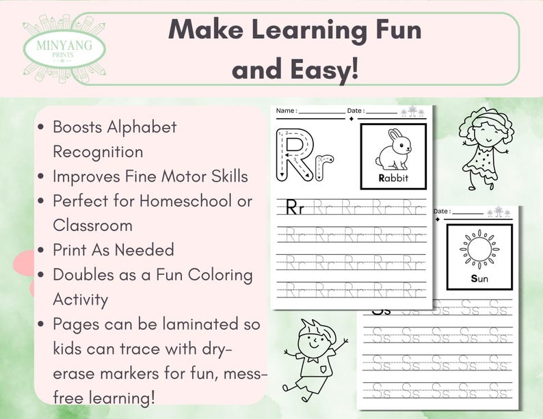 A-Z Letter Tracing Worksheets for Kids | Printable Alphabet Practice ...