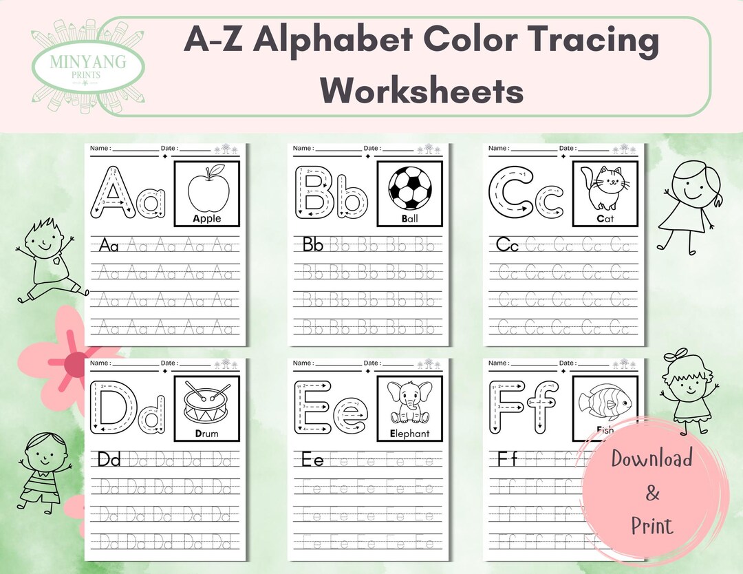 A-Z Letter Tracing Worksheets for Kids | Printable Alphabet Practice ...