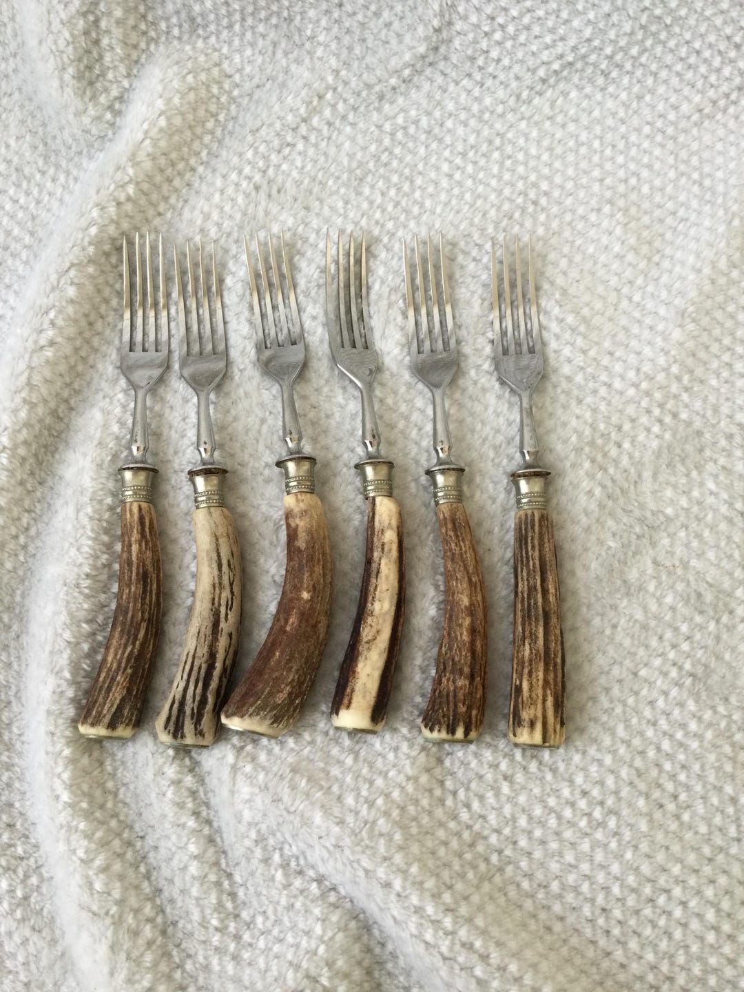 Vintage Steinless - Stag Horn - Antler Handle - Carving Forks - Made in ...