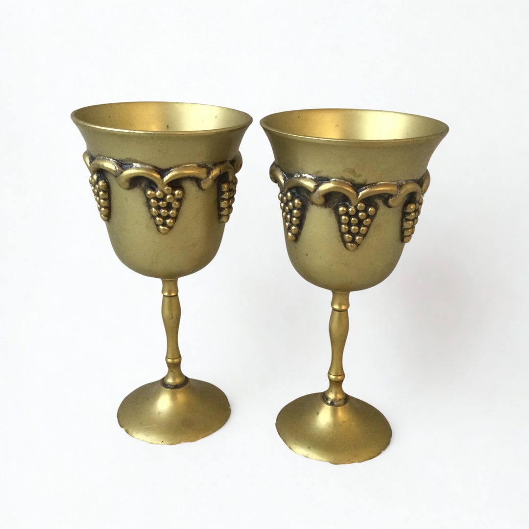 Antique Brass Goblet, Communion Goblet, Old Fashioned Glassware, Brass ...