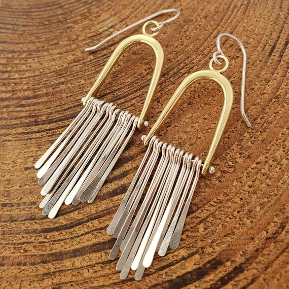 Long Fringe Earrings | Etsy