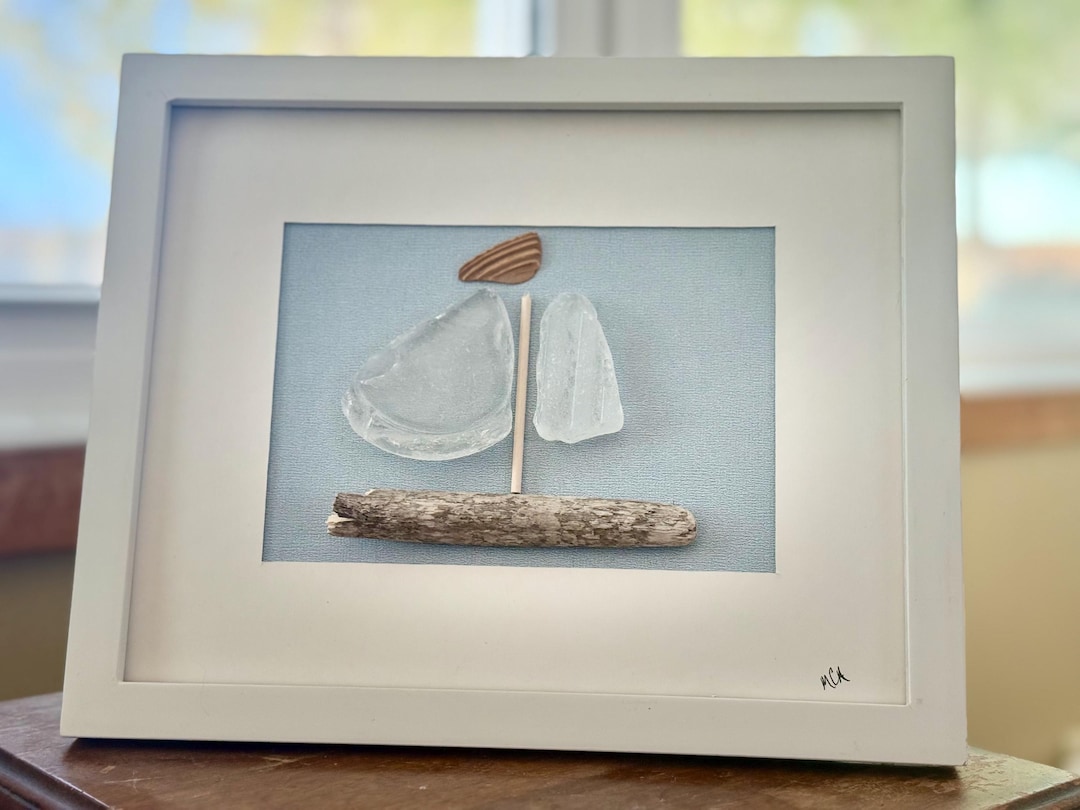 Sea Glass Sail Boat - Etsy