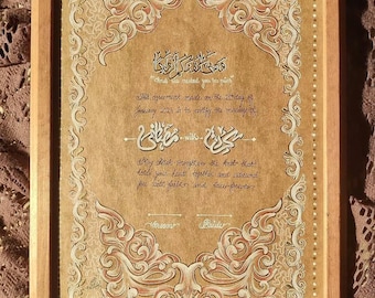 Traditional Turkish Mosaic Nikkah Certificate, Nikkah Nama, Nikkah ...