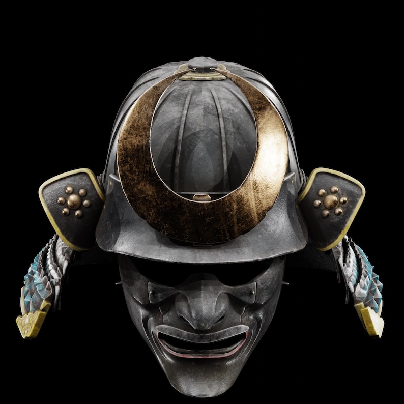 GHOST of TSUSHIMA MEMPO & Samurai Helmet Set – Jin Sakai Fan Model 3D ...