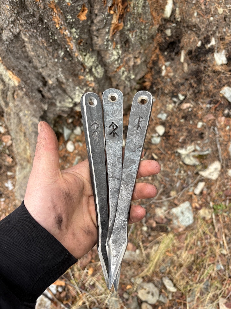 Forged Throwing Knives, Set of 3 Pieces. - Etsy