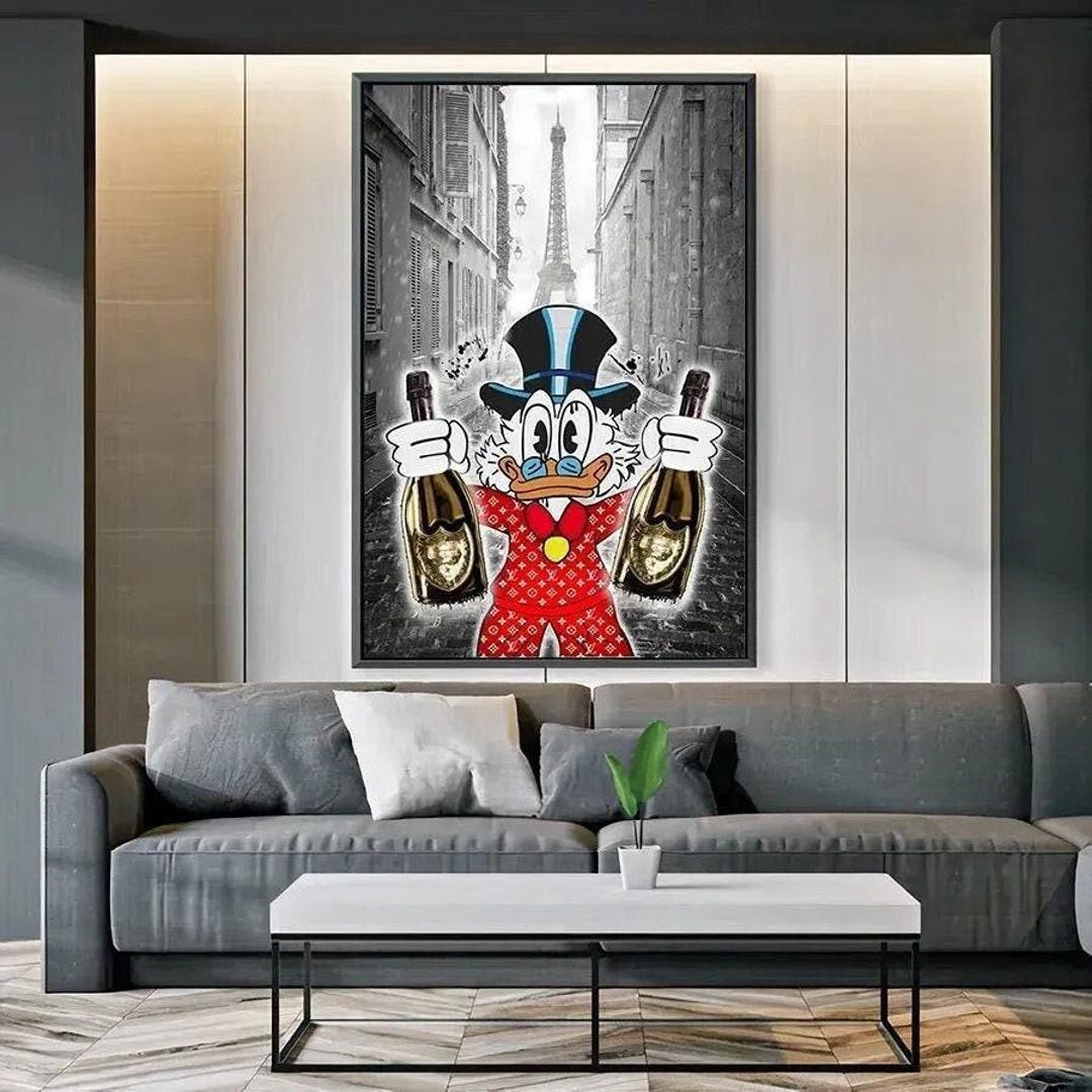 Donald Duck Monopoly Wall Art Canvas Painting Alec Champagne Home Decor ...
