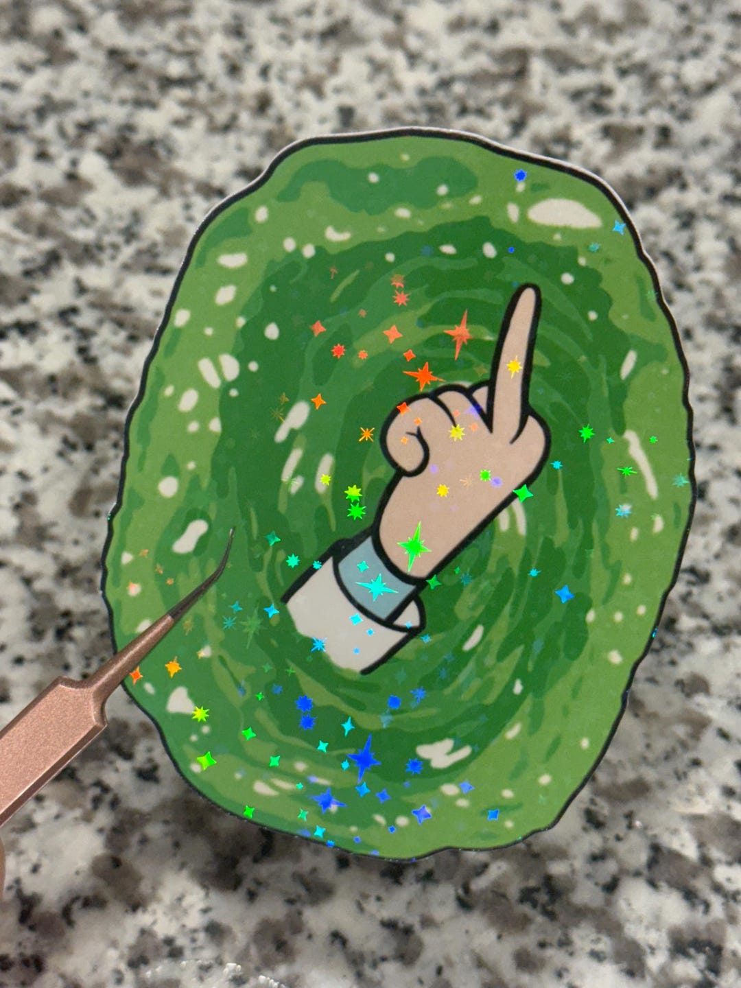 Rick and Morty Middle Finger Sticker – Funny Rude Decal, Adult Humor ...