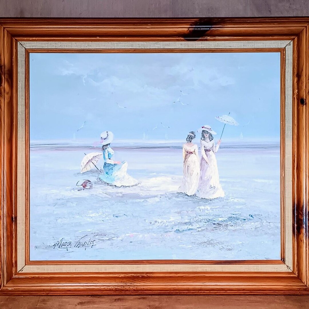 Marie Charlot Oil Painting "figures on Beach" Dimensions 30" X 26 ...