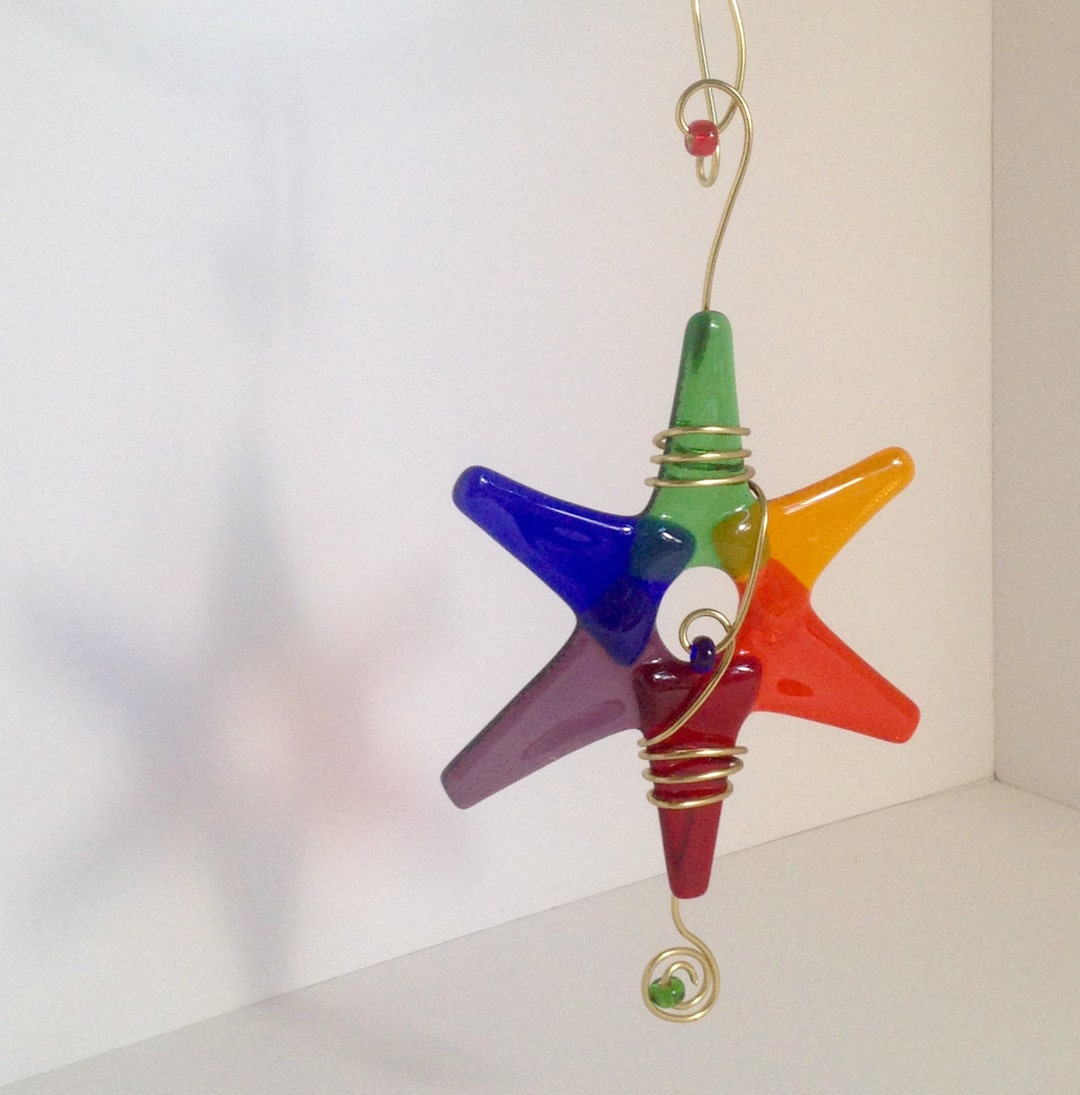 LGBT Decoration, Rainbow Star, Glass Star Ornament, Gay Pride, Rainbow ...