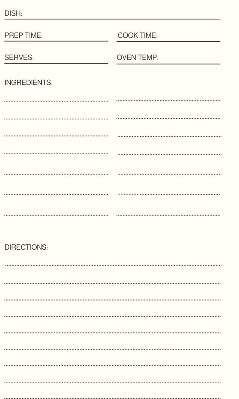 Simple Black and White Cookbook - Etsy