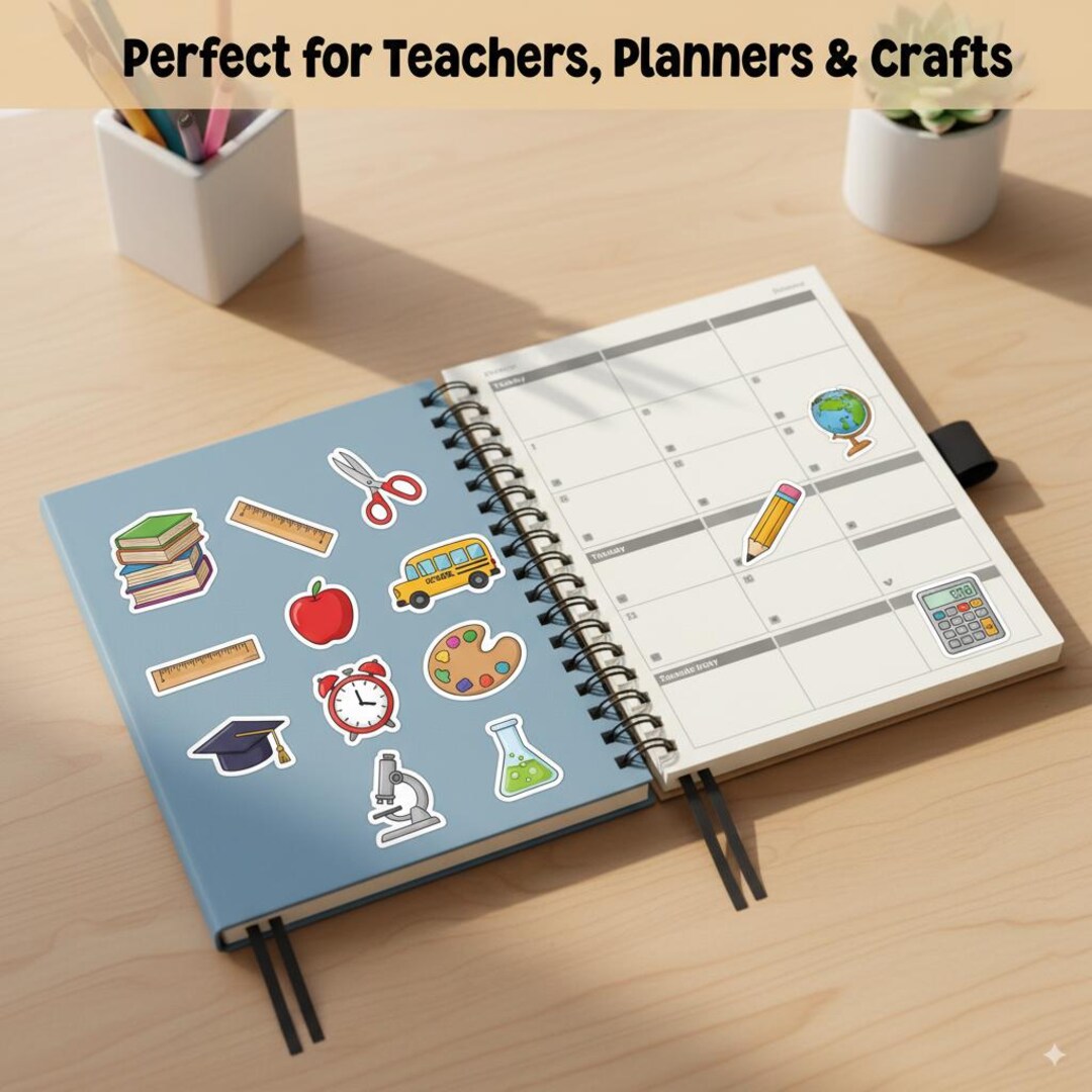Back to School Clipart Bundle | 21 PNG SVG Digital Stickers for ...