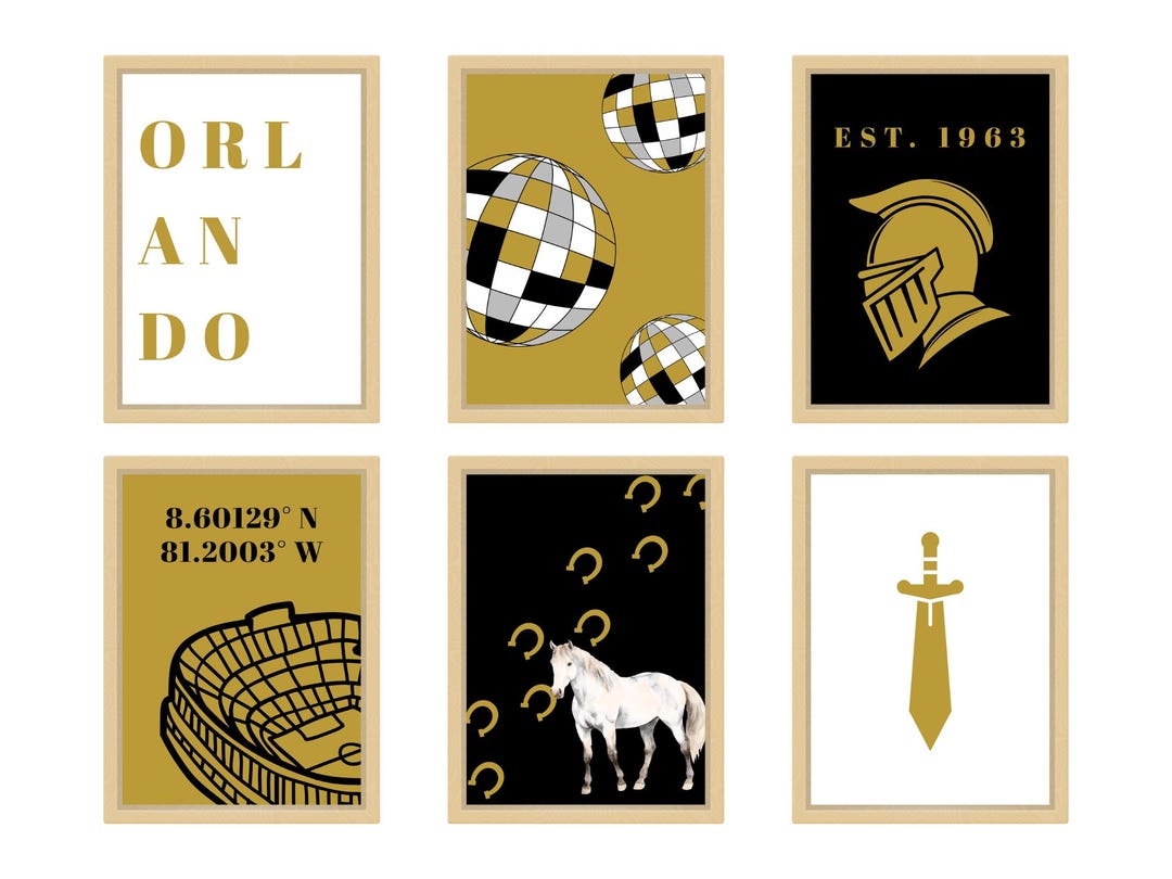 UCF College Dorm Decor Set of 6 Digital Download Knights 6x8 - Etsy