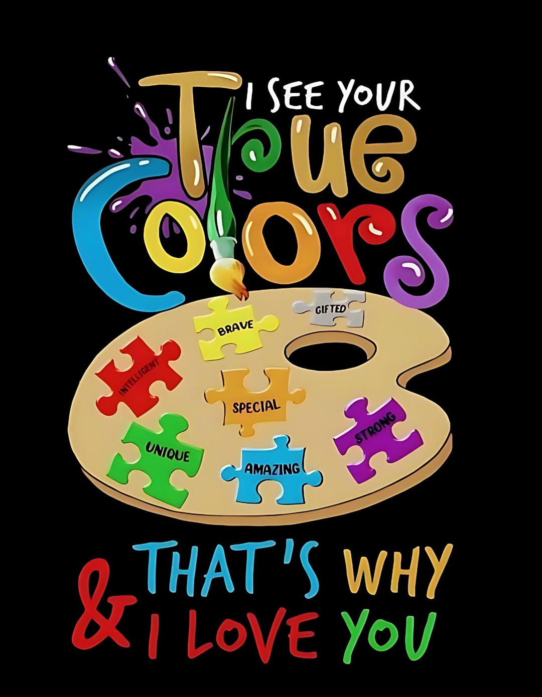 Autism Awareness Palette PNG, True Colors Digital Art (download) - Etsy