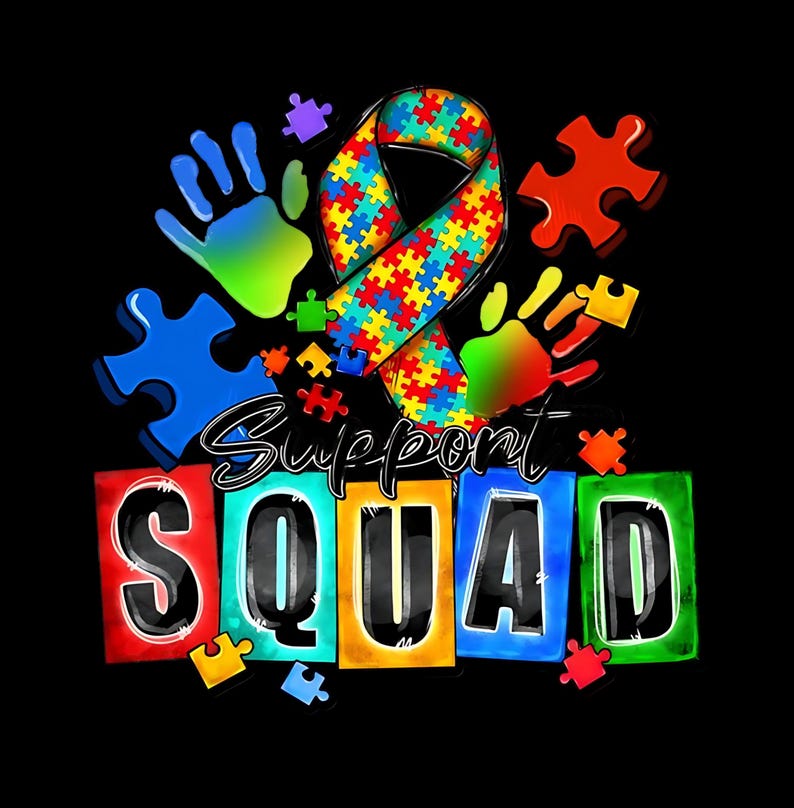 Autism Awareness Support Squad PNG, Neurodiversity Advocate (digital ...