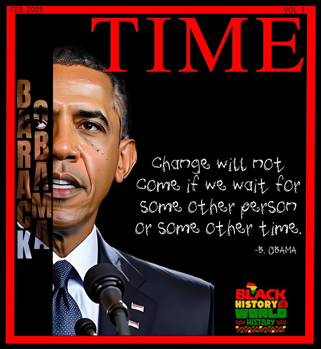 Barack Obama TIME Magazine Cover Art, Black History (digital Download ...