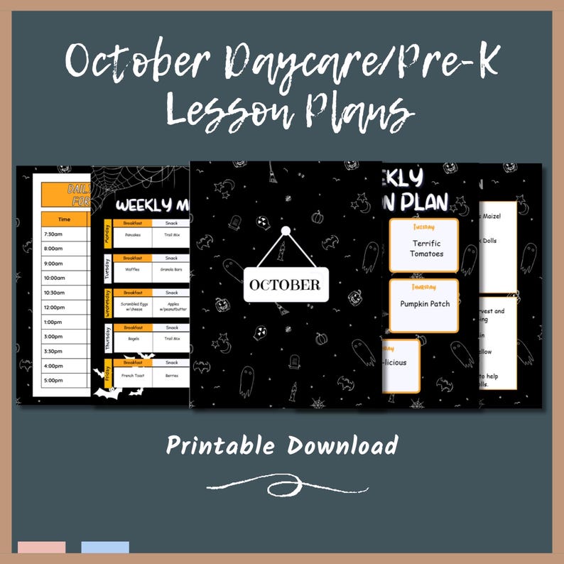 October Toddler & Preschool Curriculum: Daily Lesson Plans (printable ...