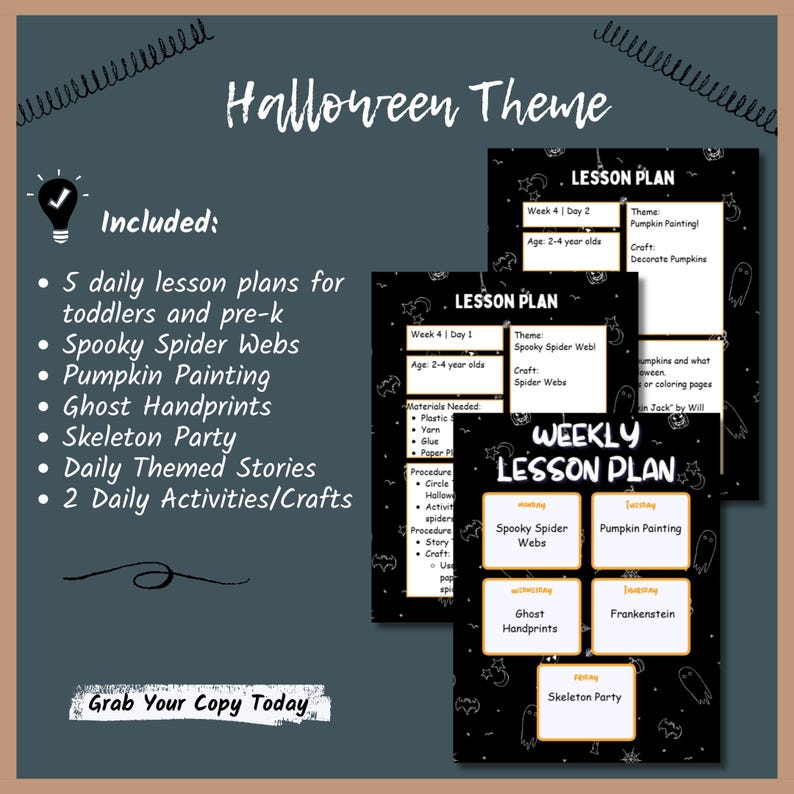 October Toddler & Preschool Curriculum: Daily Lesson Plans (printable ...