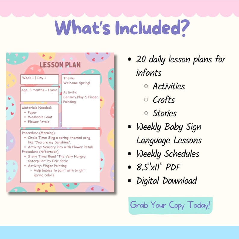 Complete Infant April Daycare Curriculum: Lessons, Crafts, Baby Sign ...