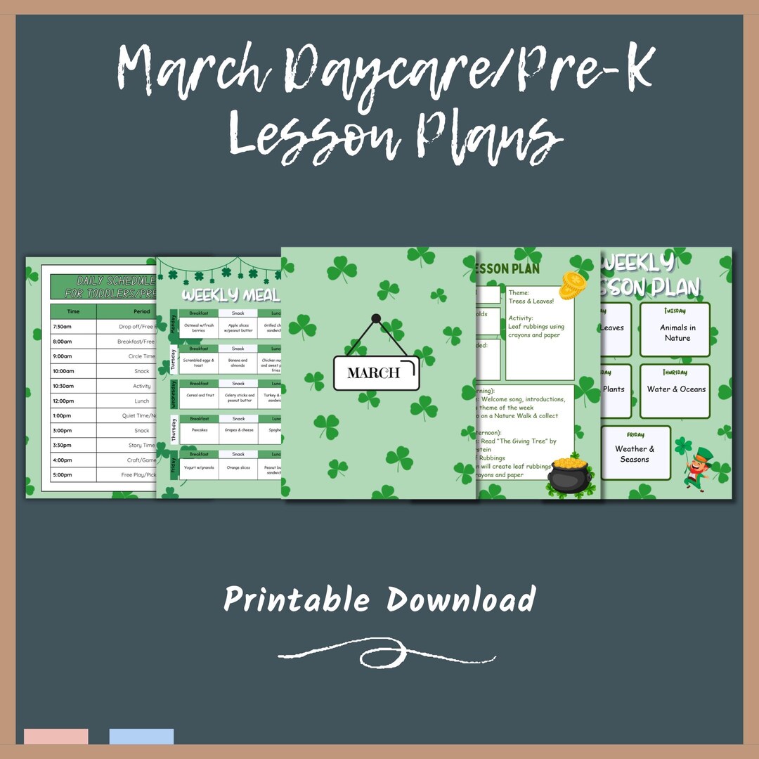March Daycare & Preschool Curriculum: Daily Lesson Plans, Activities ...