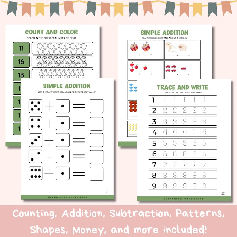 Christian Kindergarten Homeschool Curriculum Bundle: Math, Reading ...