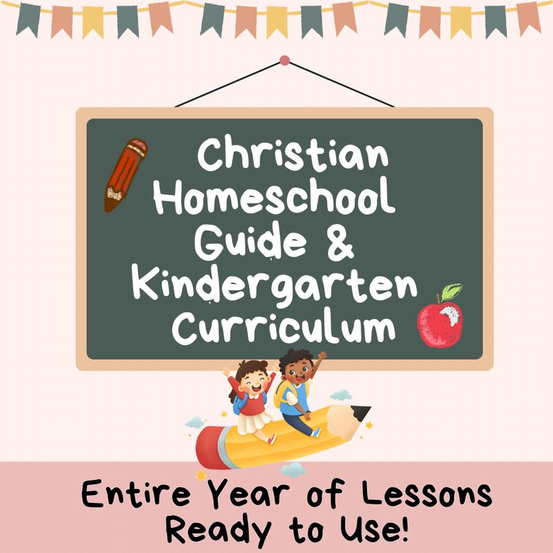 Christian Kindergarten Homeschool Curriculum Bundle: Math, Reading ...