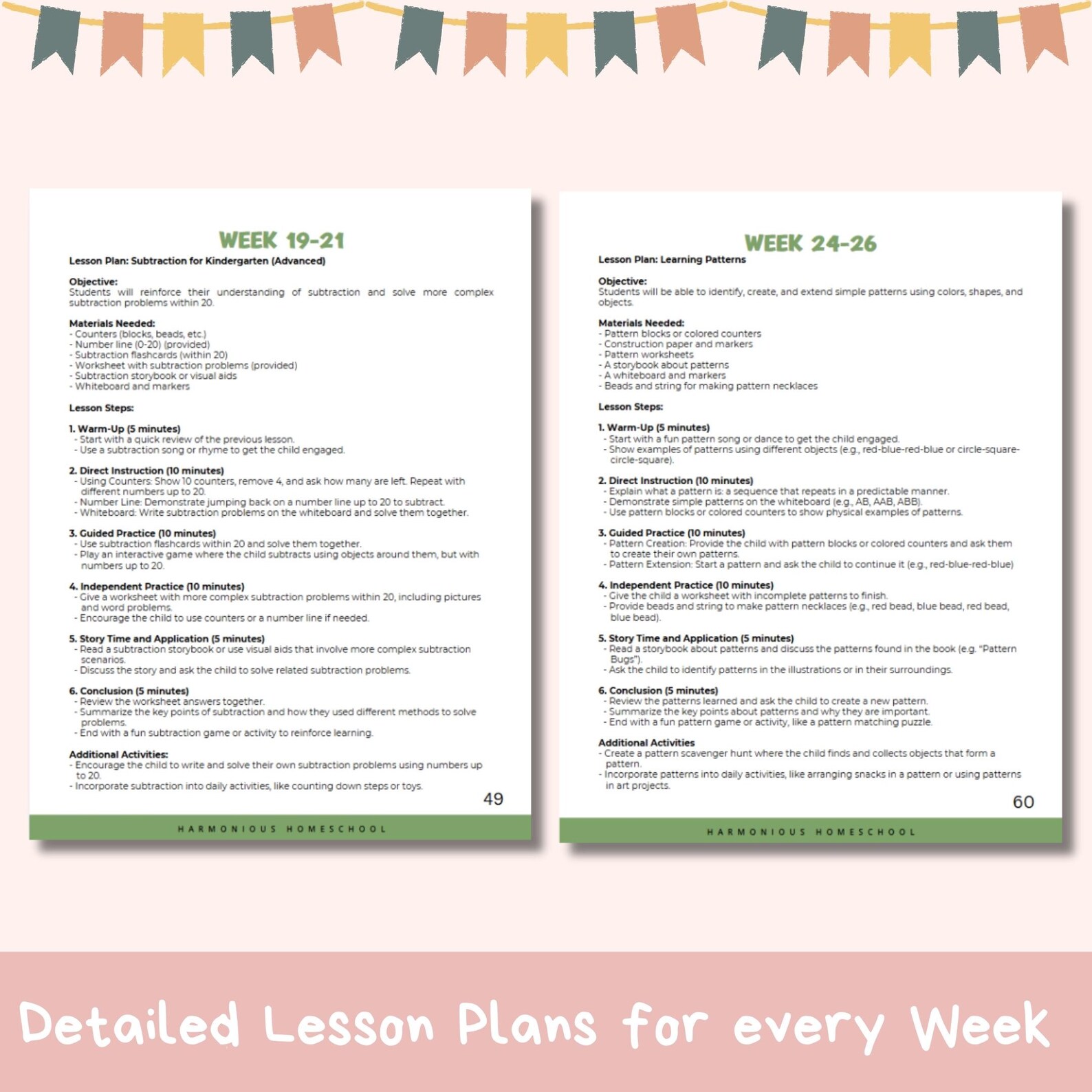 Kindergarten Math Curriculum Kit: Homeschool Lessons, Worksheets, and ...