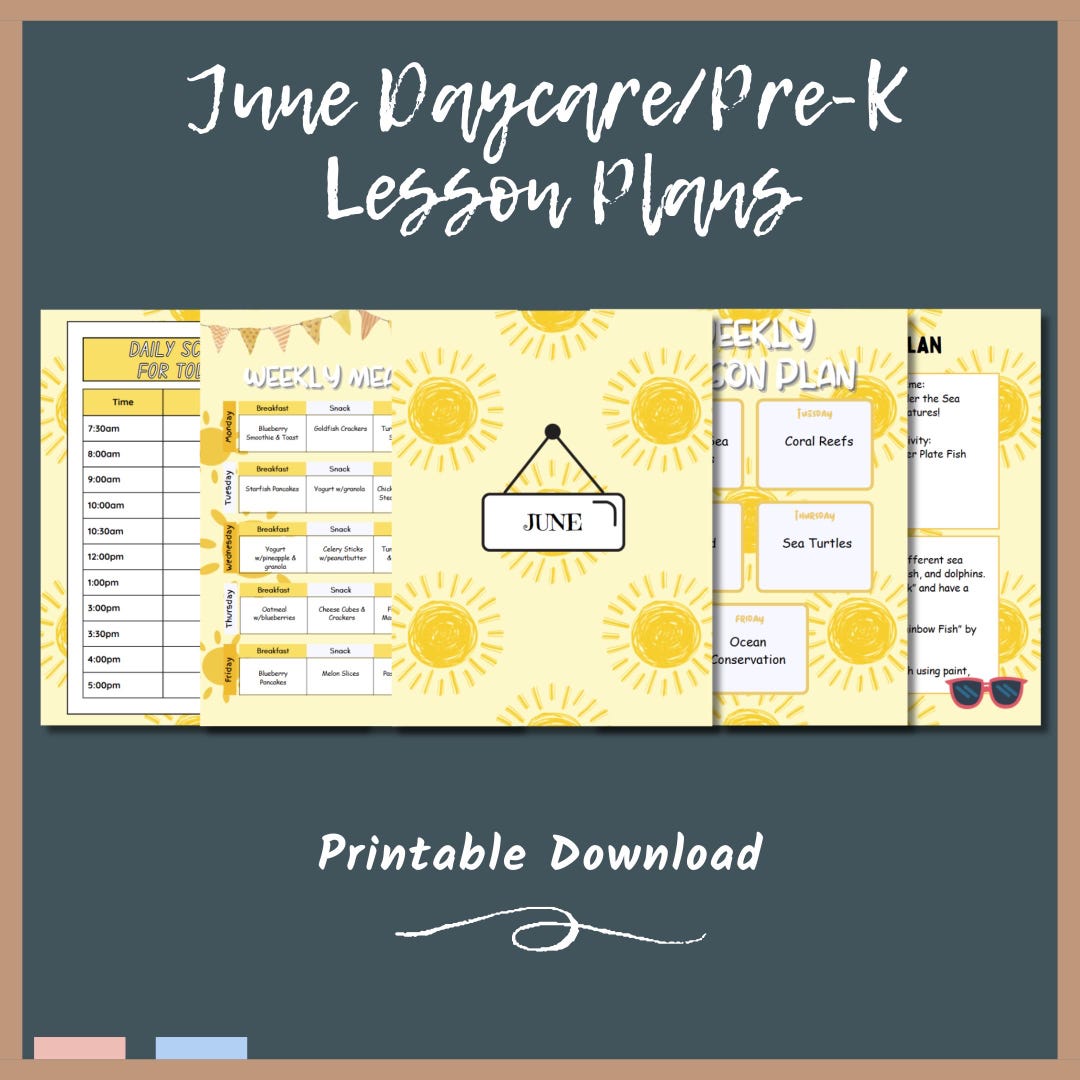 June Daycare and Preschool Curriculum: Daily Lesson Plans, Activities ...
