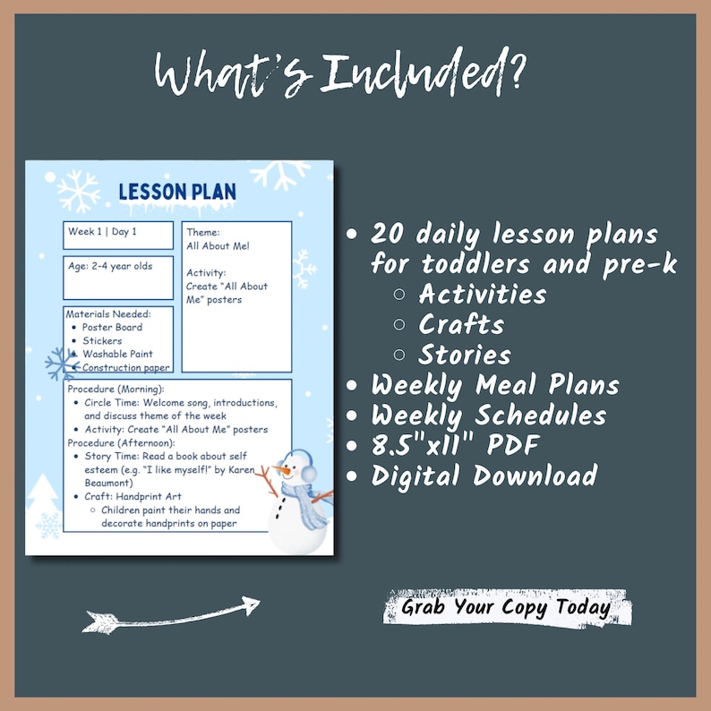 January Daycare Toddler & Pre-k Curriculum - Daily Lesson Plans ...
