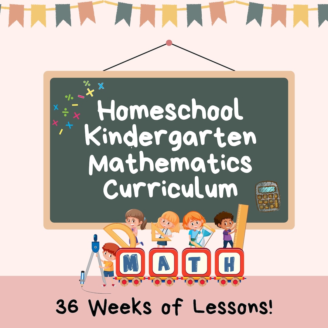 Kindergarten Math Curriculum Kit: Homeschool Lessons, Worksheets, and ...