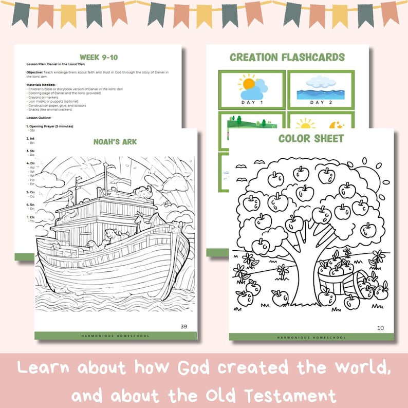 Kindergarten Homeschool Bible Curriculum: 36 Week Lesson Plans (digital ...