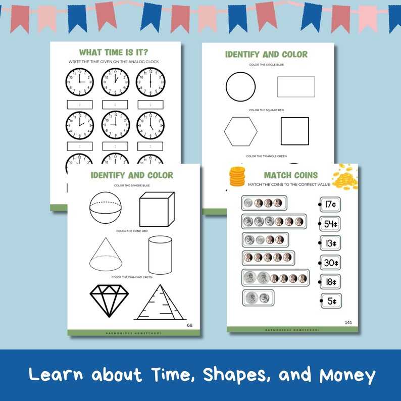 First Grade Math Curriculum Bundle: Homeschool Lessons, Worksheets and ...