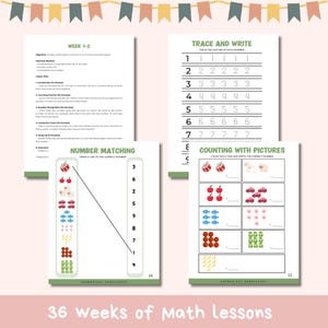 Kindergarten Math Curriculum Kit: Homeschool Lessons, Worksheets, and ...