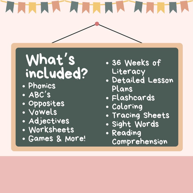 Kindergarten Homeschool Reading & Writing Curriculum (digital Download ...