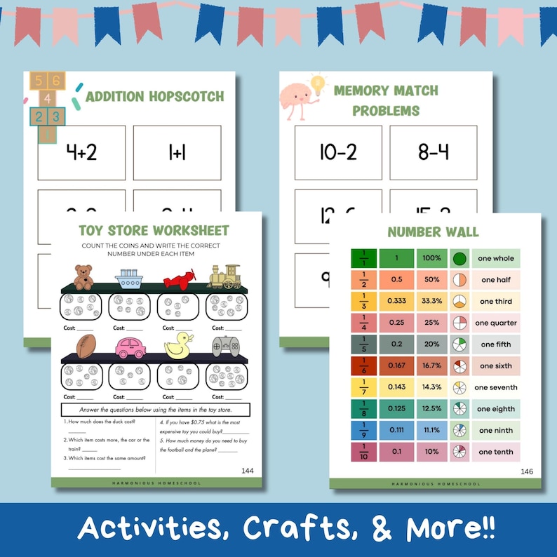 First Grade Math Curriculum Bundle: Homeschool Lessons, Worksheets and ...