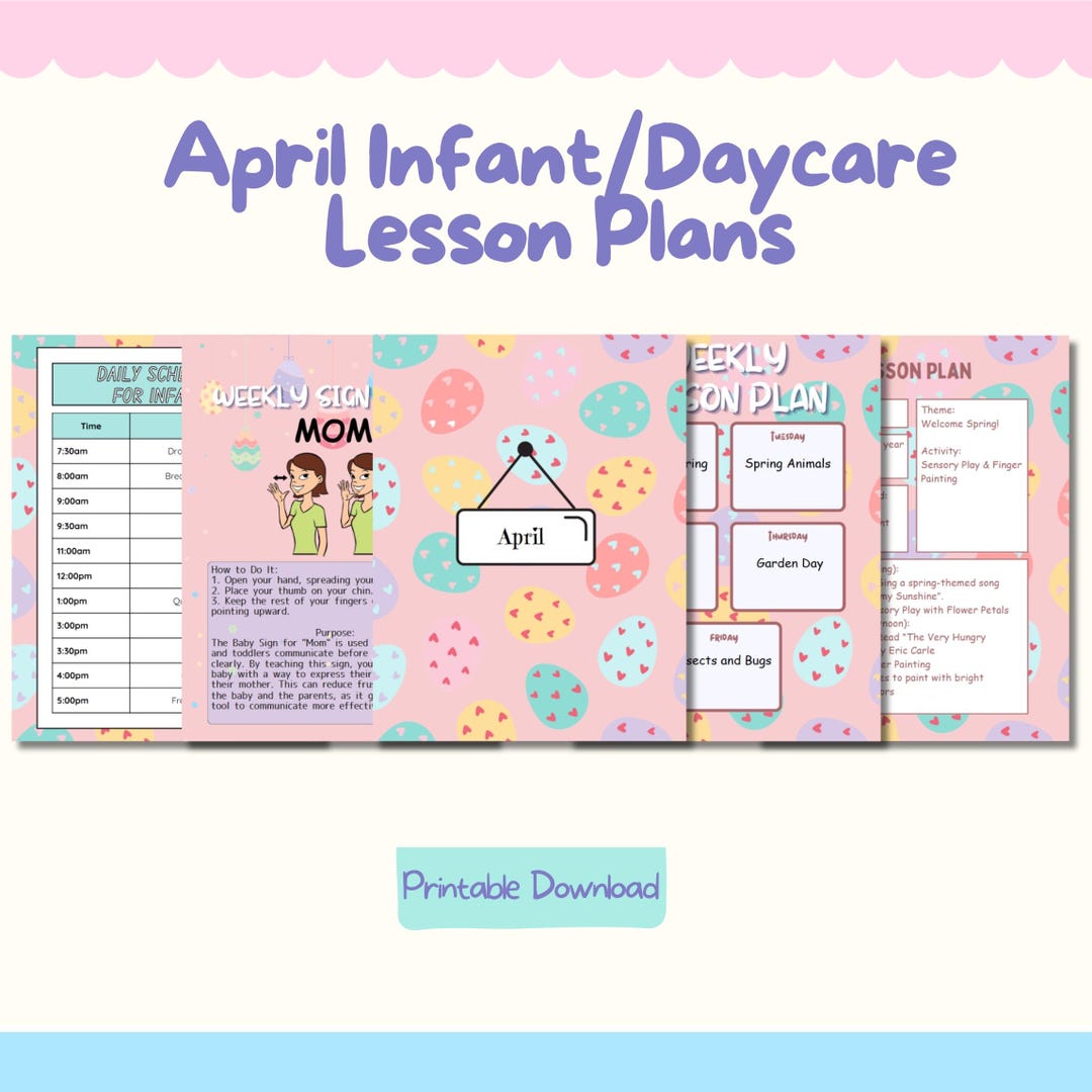 Complete Infant April Daycare Curriculum: Lessons, Crafts, Baby Sign ...