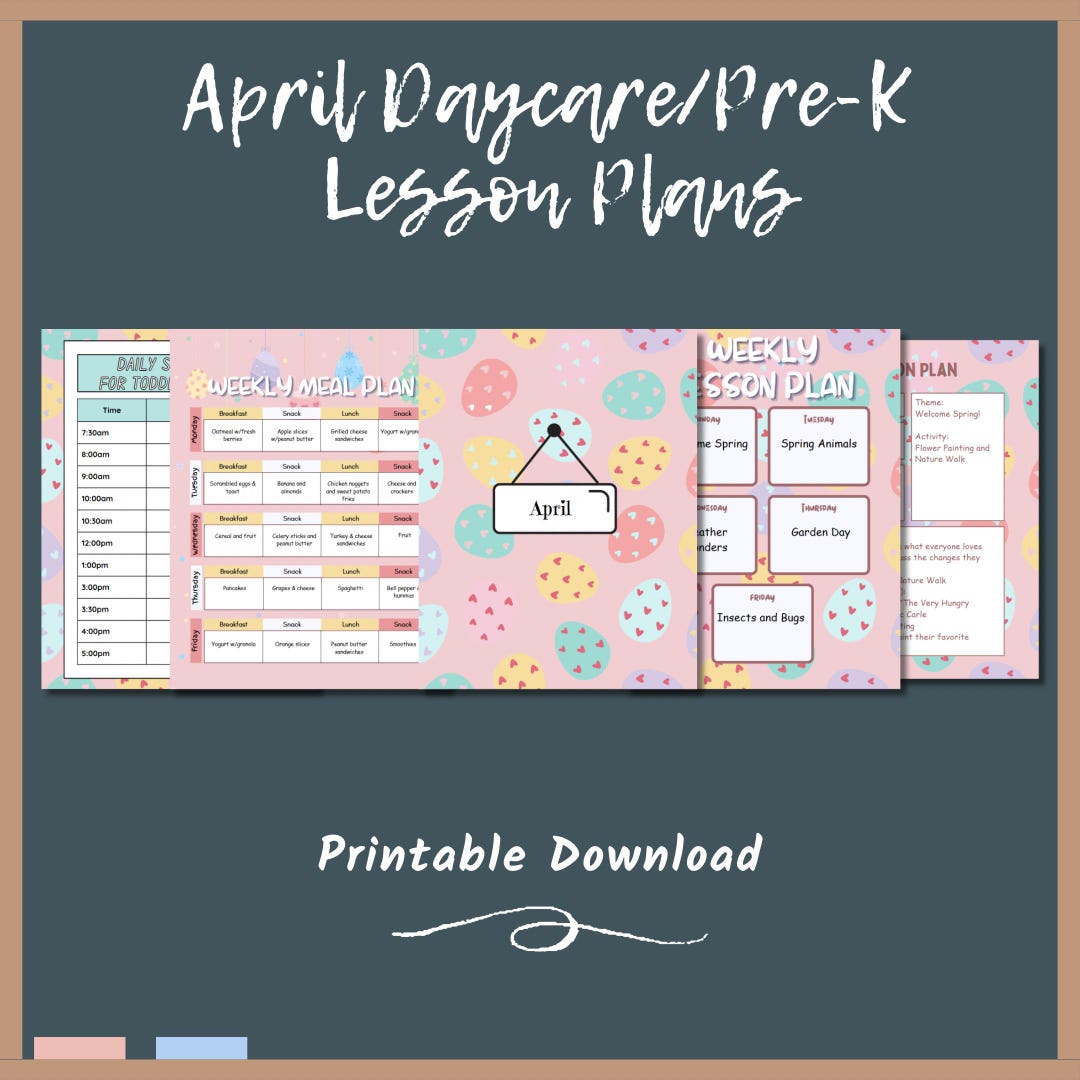 April Daycare & Preschool Curriculum: Toddler Lesson Plans (PDF) - Etsy
