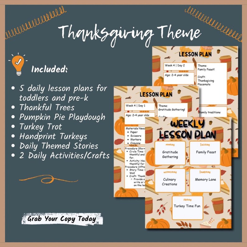 November Daycare Toddler & Pre-k Curriculum - Daily Lesson Plans ...