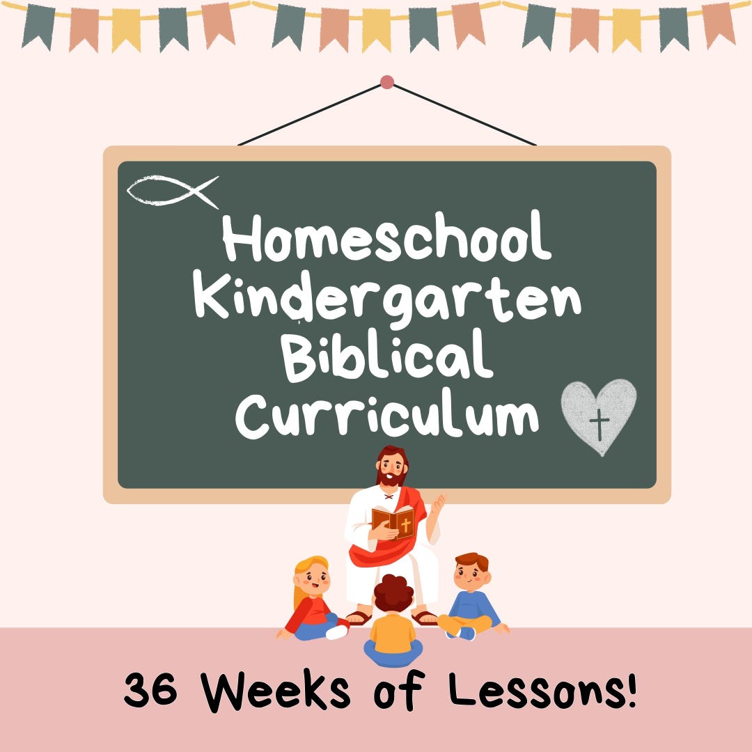 Kindergarten Homeschool Bible Curriculum: 36 Week Lesson Plans (digital ...