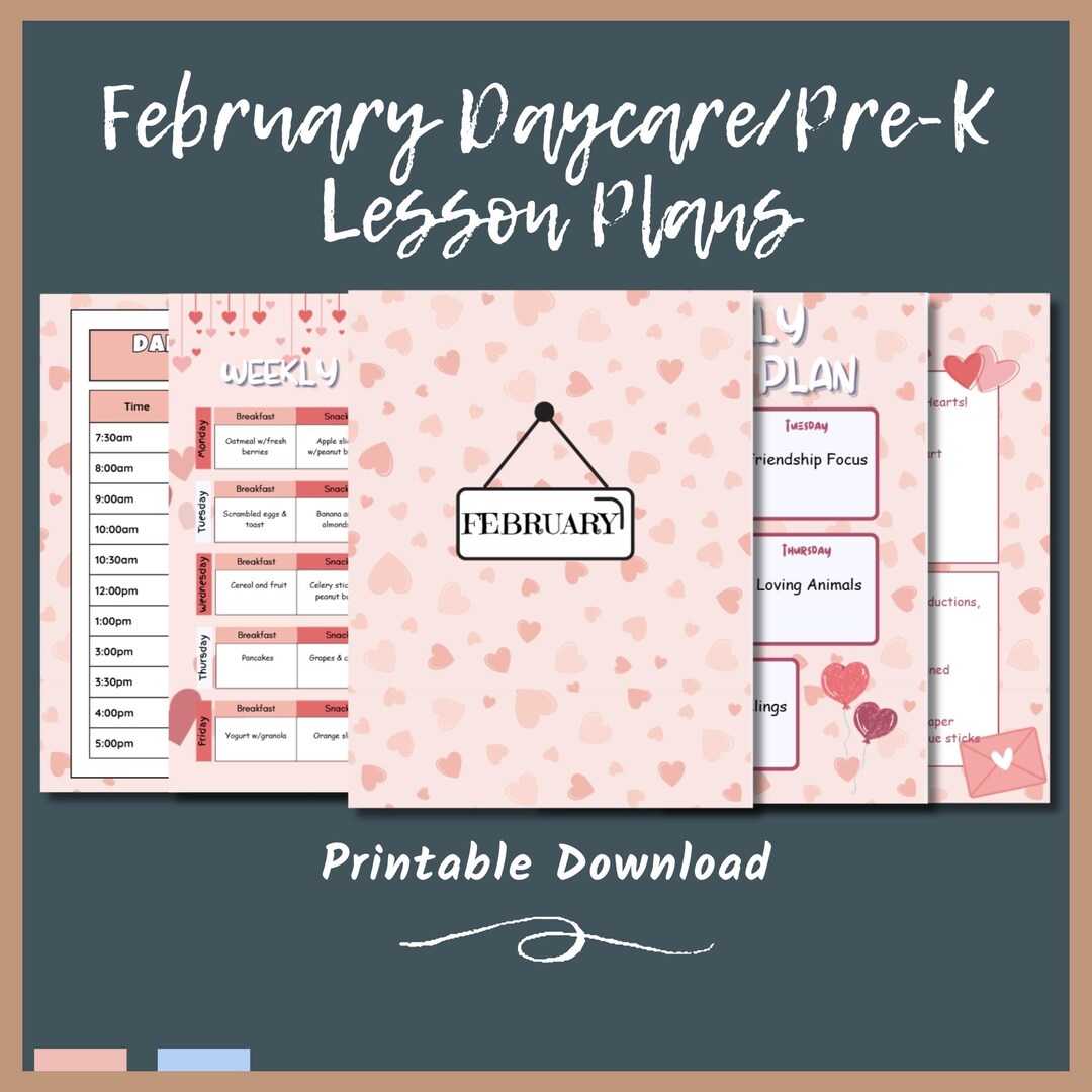 February Daycare Toddler & Pre-k Curriculum - Daily Lesson Plans ...