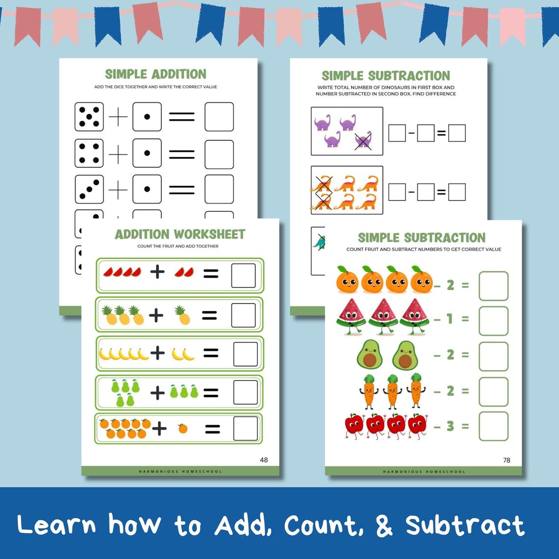First Grade Math Curriculum Bundle: Homeschool Lessons, Worksheets and ...