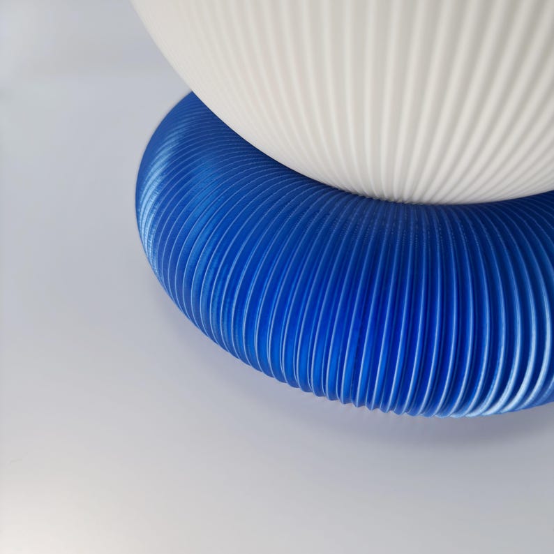 Alena Sphere Table Lamp With Donut Base – Modern Ribbed Lamp – Ambient ...