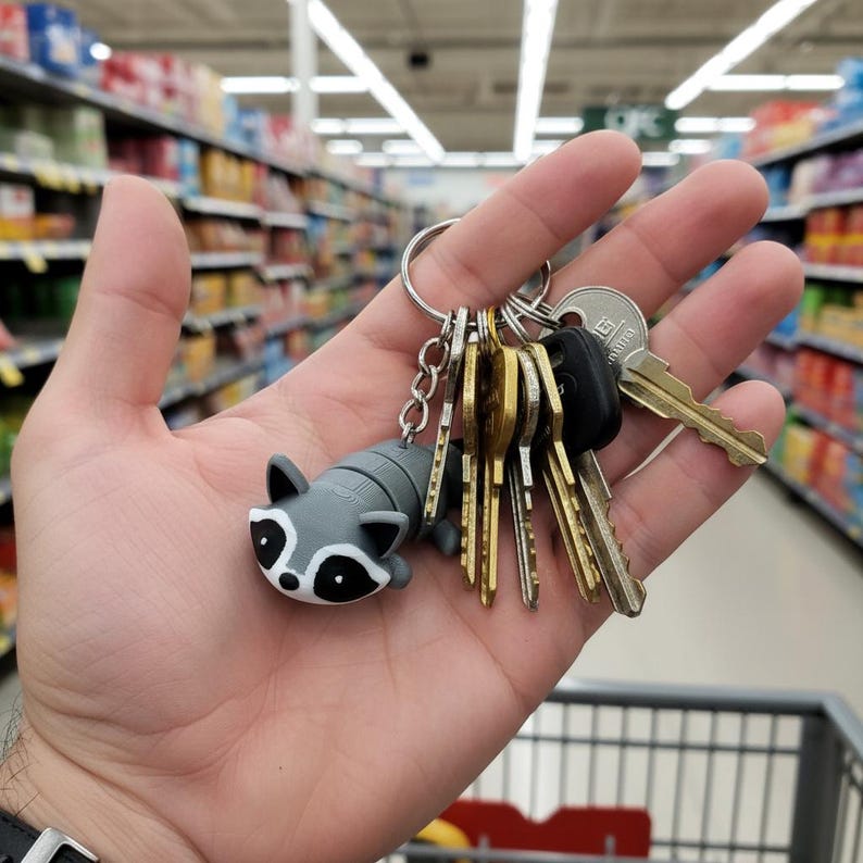 Raccoon Keychain | Cute 3D Printed Animal Bag Charm | Handmade Gift - Etsy