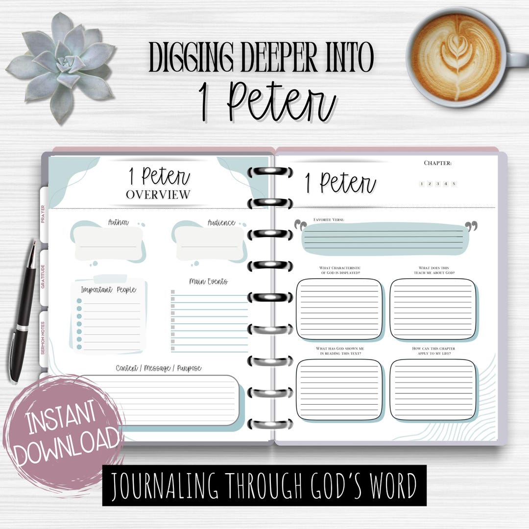 Digging Deeper - Journaling Through 1 PETER | Bible Chapter Study ...