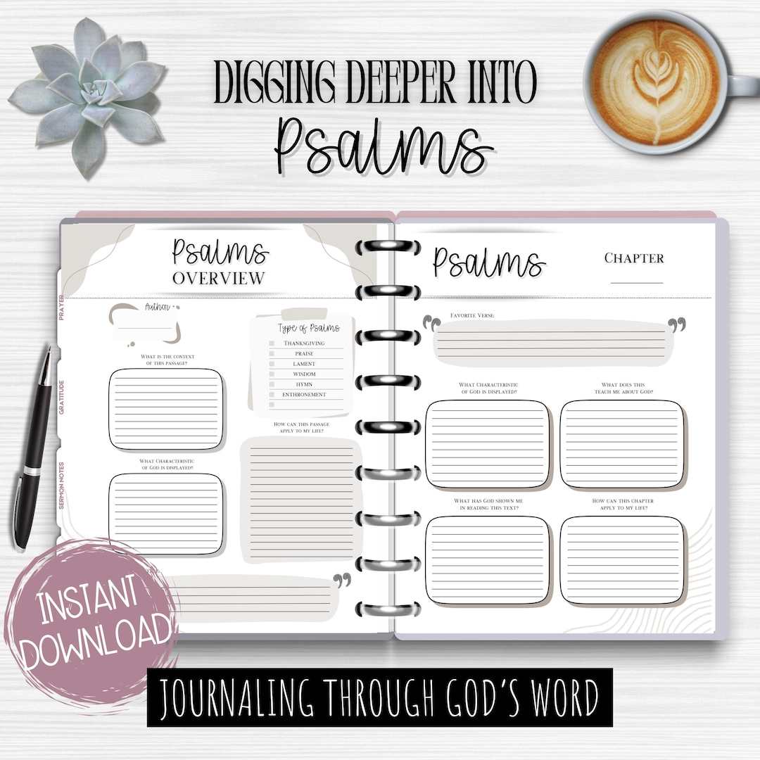 Psalms Bible Study Journal: Chapter-by-chapter Scripture Guide - Etsy