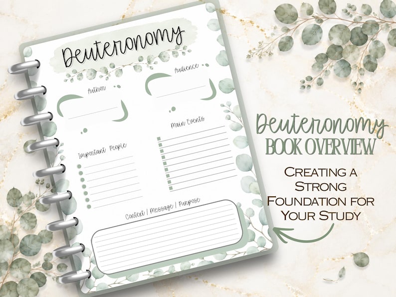 Deuteronomy Bible Study Journal | Bible Verse Mapping Resource | Bible ...