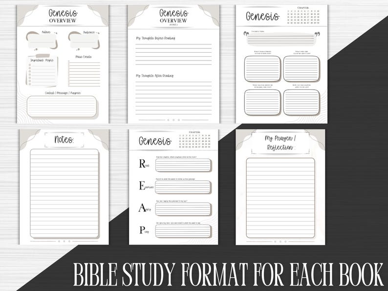 Genesis Bible Study Journal: Chapter-by-chapter Scripture Guide - Etsy